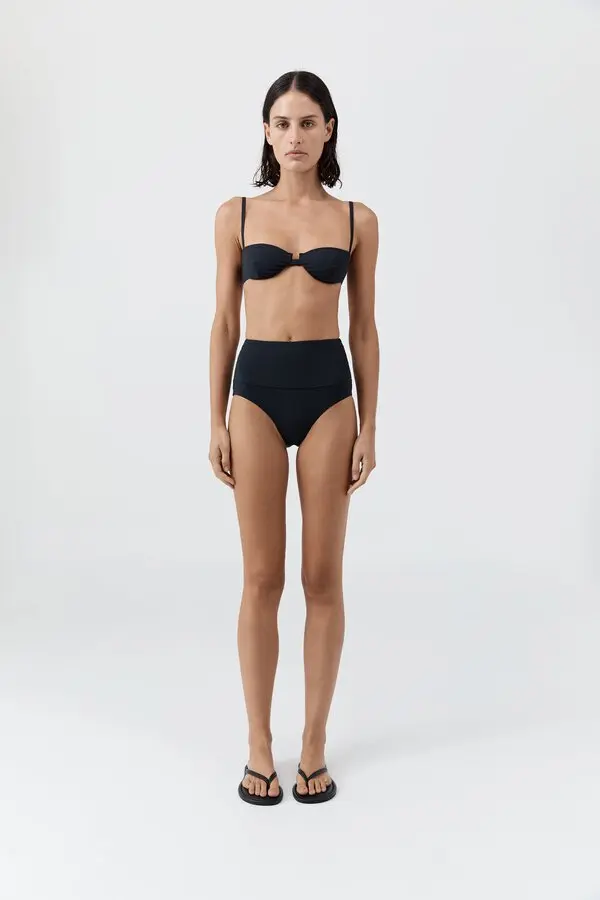 ST AGNI High-waisted Bikini Bottom - Black