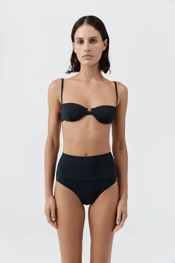 ST. AGNI High-waisted Bikini Bottom - Black