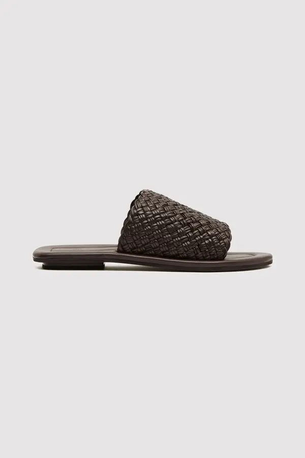 ST AGNI Woven Minimal Slide - Chocolate