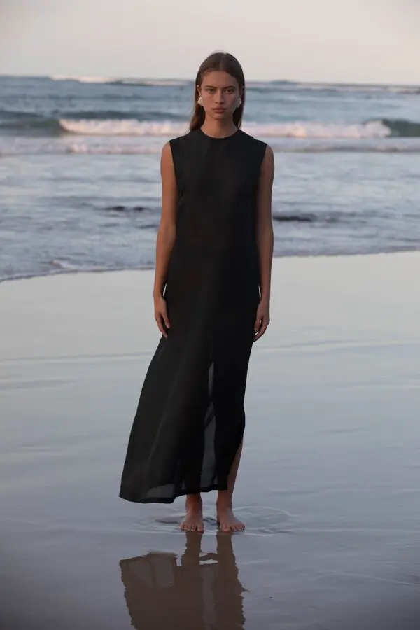 st agni sheer dress St. Agni Sheer Silk Circle Hem Dress