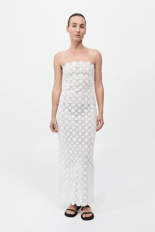 ST. AGNI Doily Column Dress - White