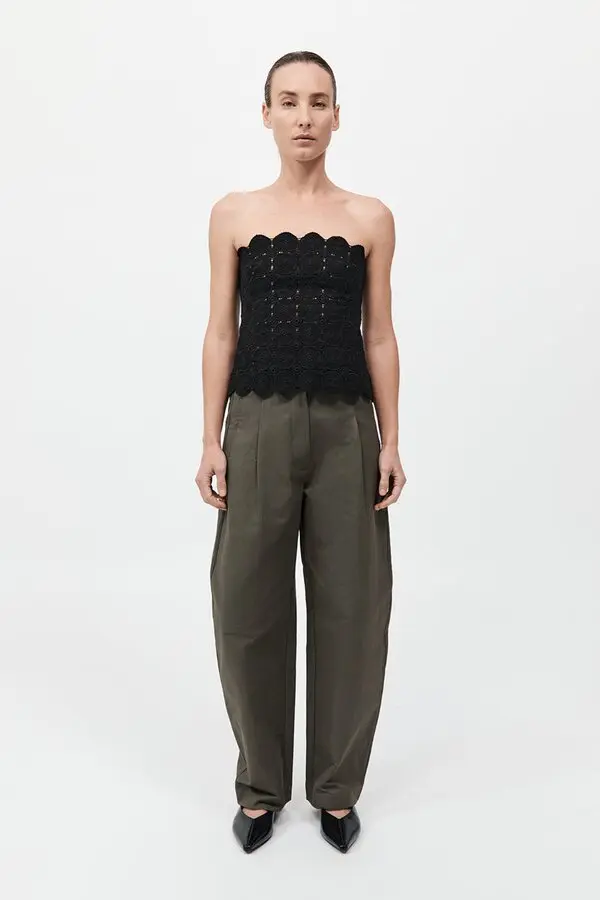 ST. AGNI Doily Strapless Crochet Top