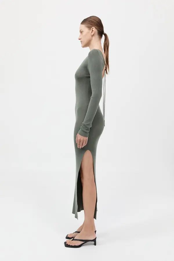St. Agni Cut Out Maxi Dress - Balsam Green | Editorialist
