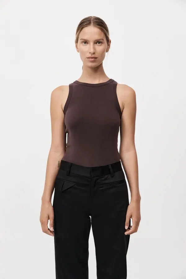ST. AGNI Organic Cotton Bateau Tank - Raisin