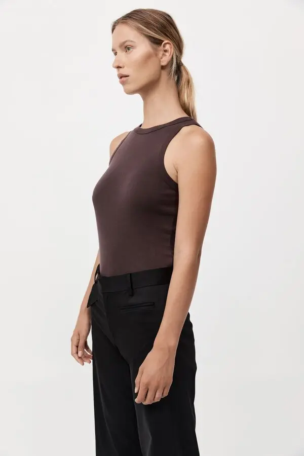 ST. AGNI Organic Cotton Bateau Tank - Raisin