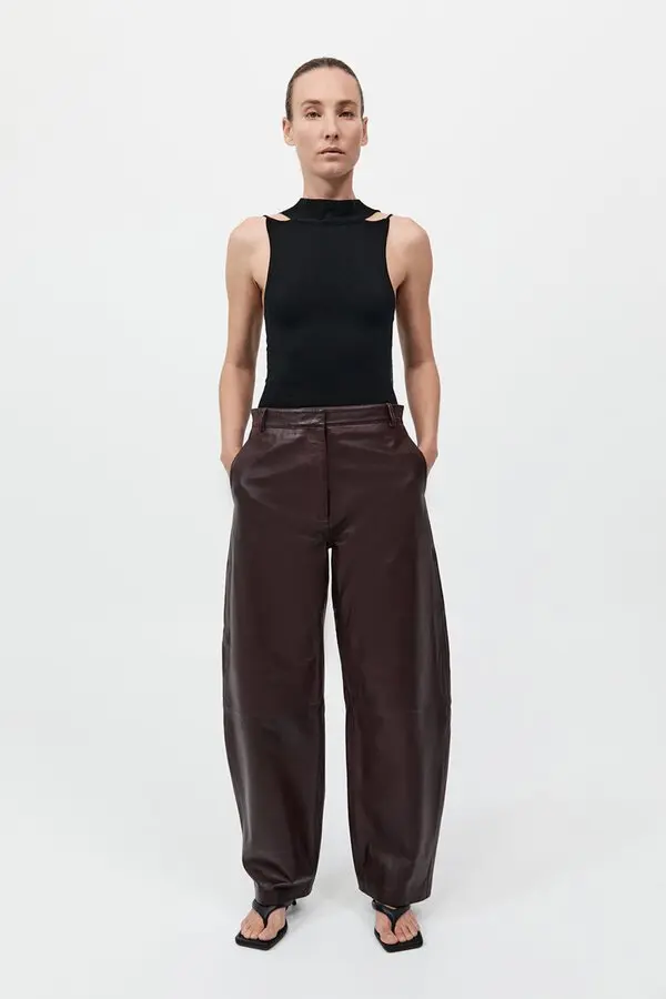 ST AGNI Leather Balloon Trousers