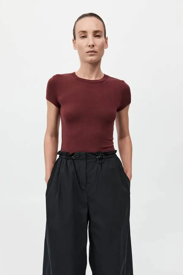 ST. AGNI Jersey Baby Tee - Currant