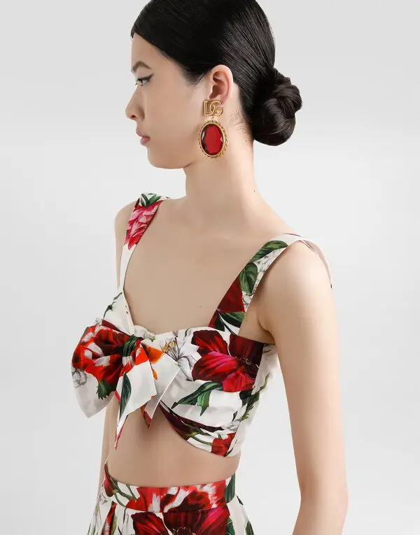 Dolce & Gabbana Floral Poplin Bra Top