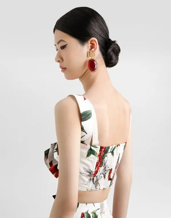 Dolce & Gabbana Floral Poplin Bra Top