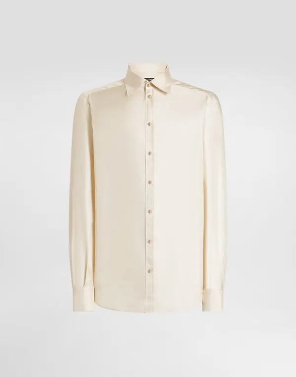 Dolce & Gabbana Martini Shirt In Silk Twill - Beige