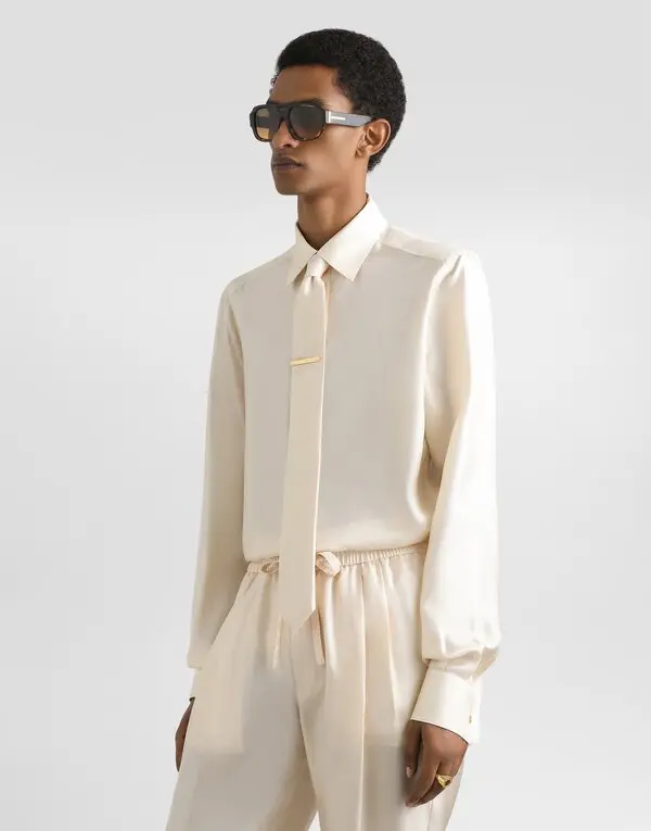 Dolce & Gabbana Martini Shirt In Silk Twill - Beige
