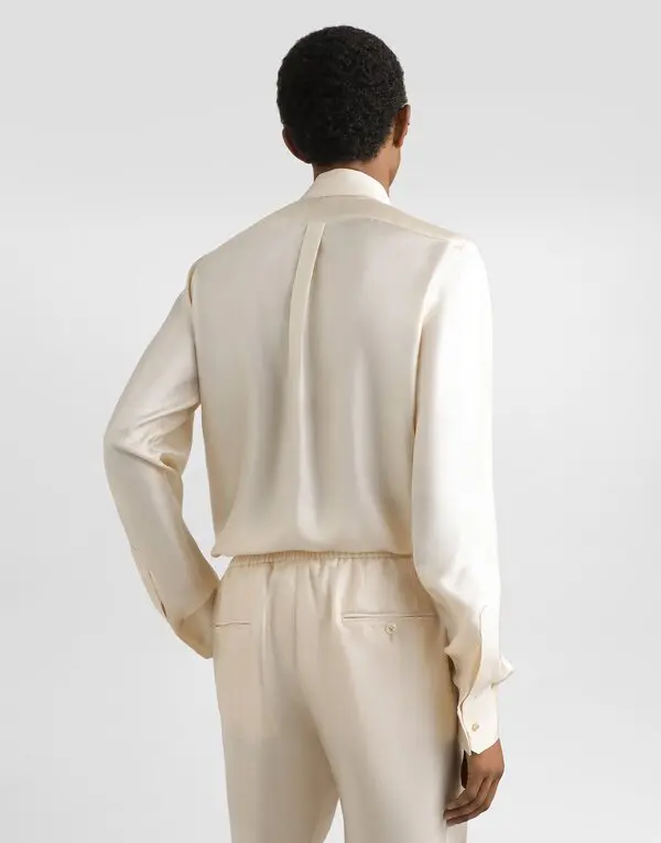 Dolce & Gabbana Martini Shirt In Silk Twill - Beige