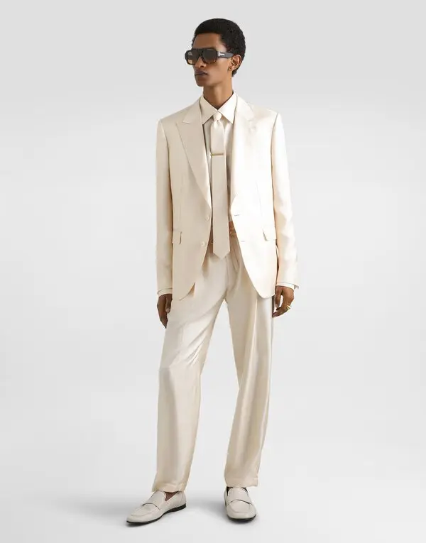 Dolce & Gabbana Martini Shirt In Silk Twill - Beige