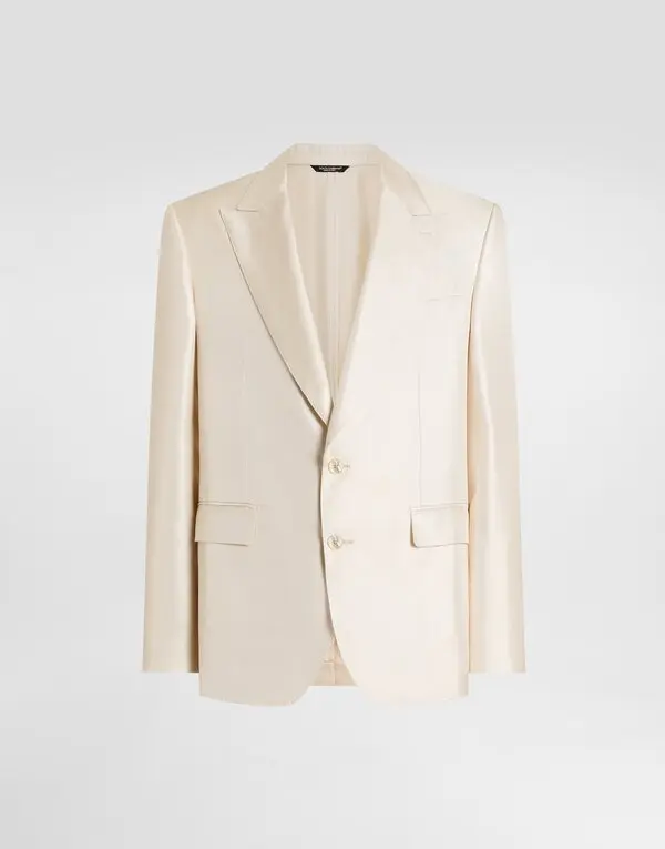 Dolce & Gabbana Sicilia Light Single-breasted Silk Twill Jacket - Beige