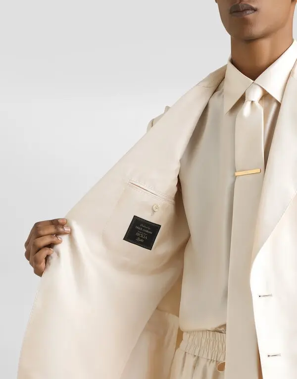Dolce & Gabbana Sicilia Light Single-breasted Silk Twill Jacket - Beige