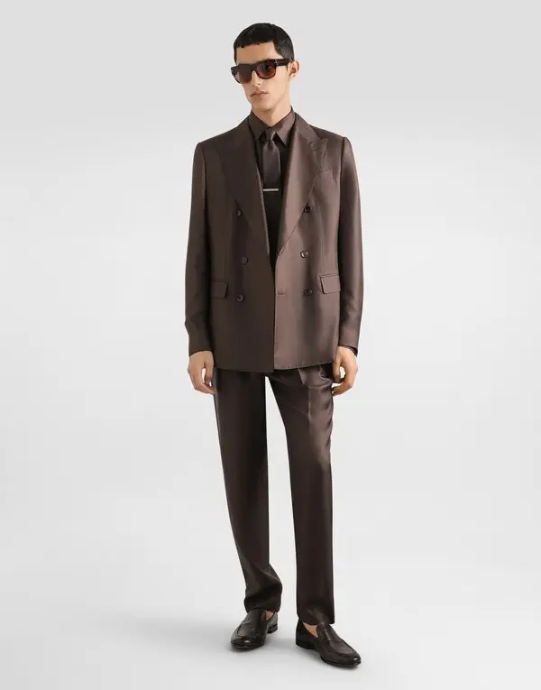 Dolce & Gabbana Silk Twill Jogging Trousers - Brown