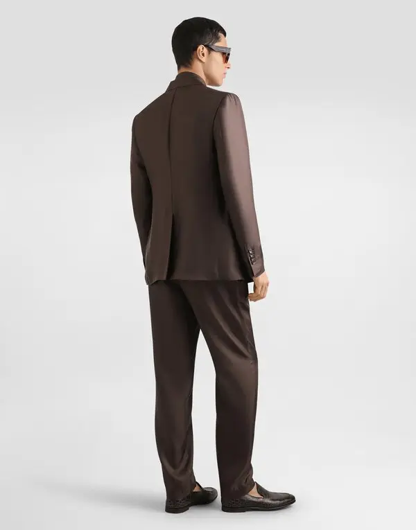 Dolce & Gabbana Silk Twill Jogging Trousers - Brown