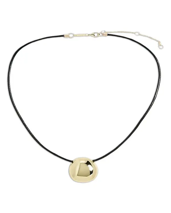 Shashi Lasso Pendant Necklace - Black/gold