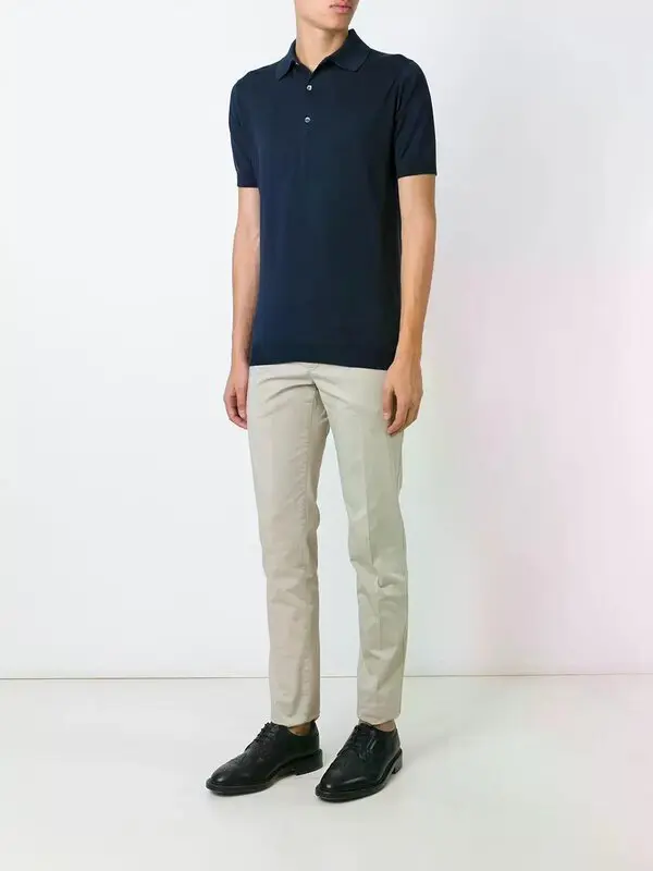John Smedley Cotton Polo Shirt - Blue