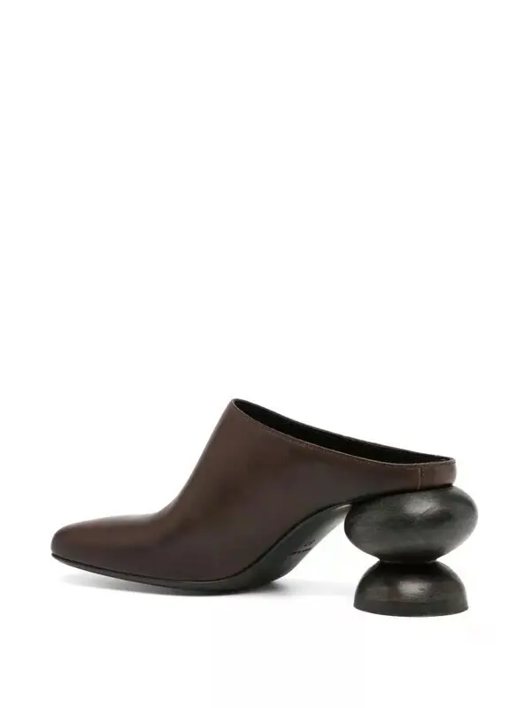 UMA WANG 75mm Stone Mules - Brown