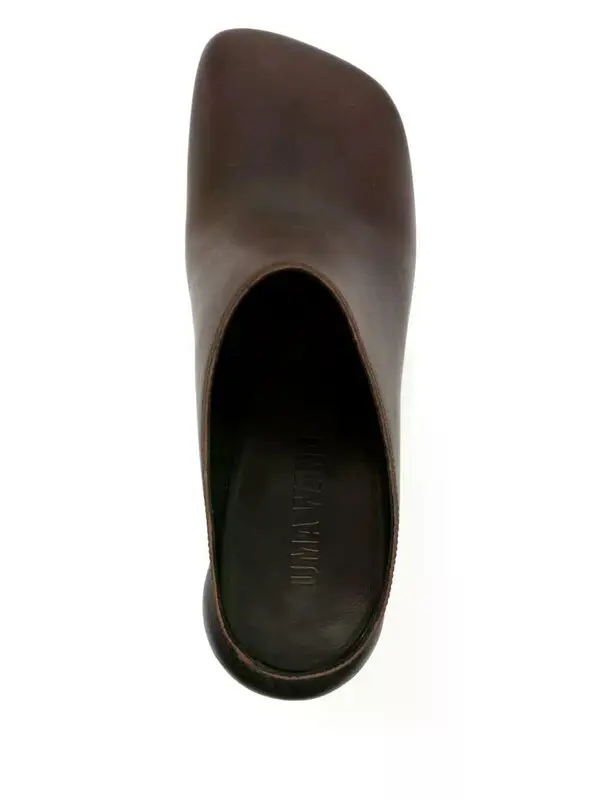 UMA WANG 75mm Stone Mules - Brown