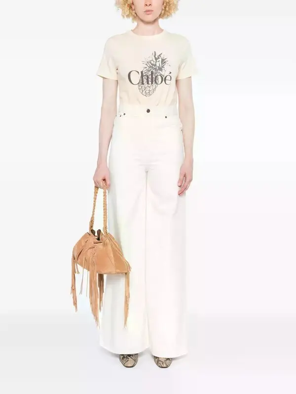 Chloé Logo Cotton T-shirt - Neutrals