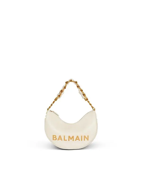 Balmain 1945 Soft Moon Crinkled Calfskin Leather Bag