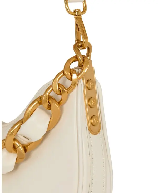 Balmain 1945 Soft Moon Crinkled Calfskin Leather Bag