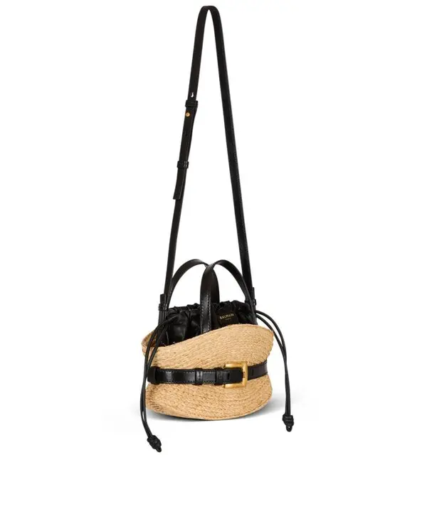 Balmain Shuffle Bag In Raffia