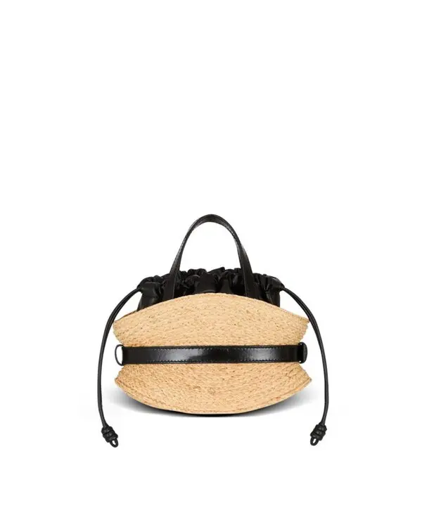 Balmain Shuffle Bag In Raffia