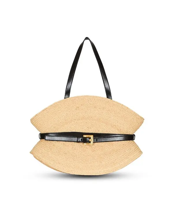 Balmain Shuffle Medium Raffia Bag