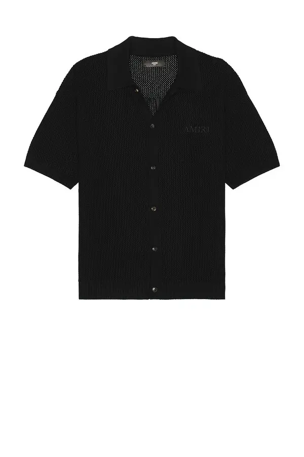 Amiri Crochet Mesh Shirt - Black