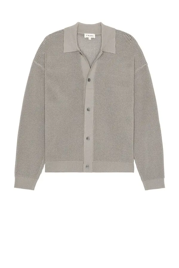 FRAME Open Knit Cardigan - Cloud Grey