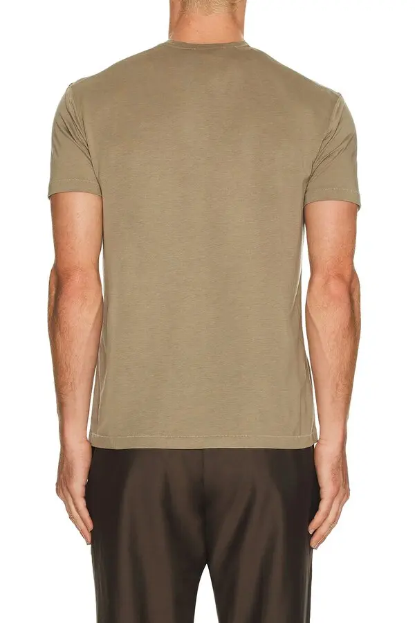 TOM FORD Crew Neck Tee In Olive - Olive Green