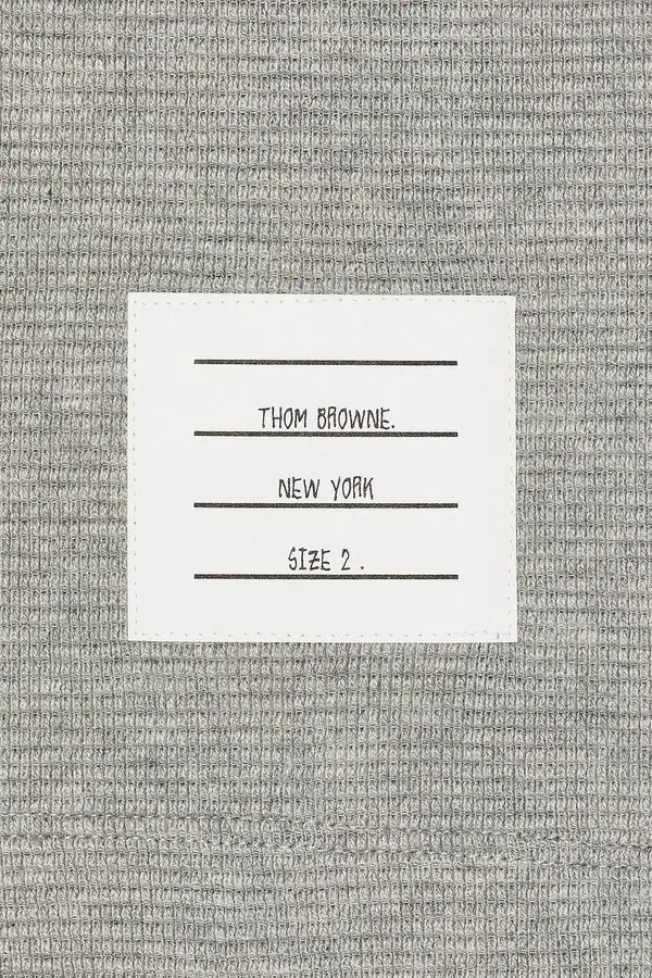 Thom Browne Short Sleeve Rib Polo In Grey