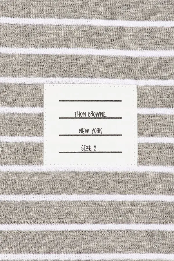 Thom Browne Short Sleeve Pocket Tee In Grey
