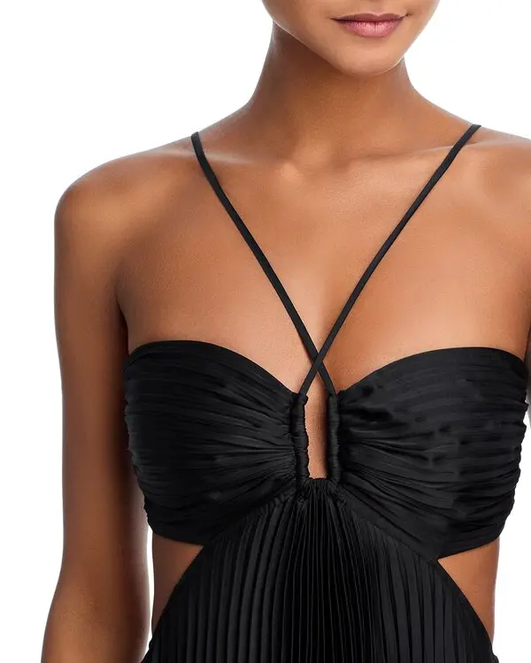 alc black cut out dress A.l.c. Women's Moira Cutout Halter Dress - Black