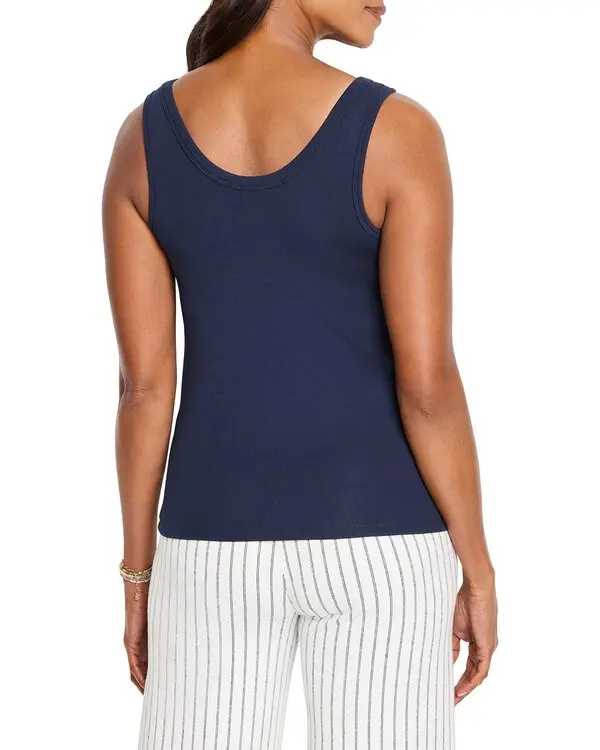 NIC+ZOE Shimmer Trimmed Tank Top - Dark Indigo