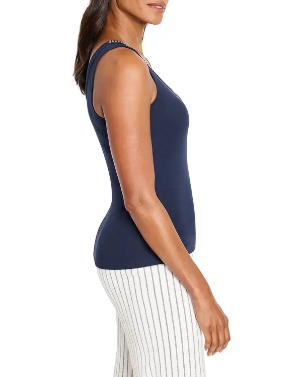 NIC+ZOE Shimmer Trimmed Tank Top - Dark Indigo