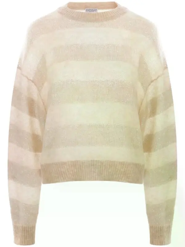 Brunello Cucinelli Striped Sequin-embellished Jumper