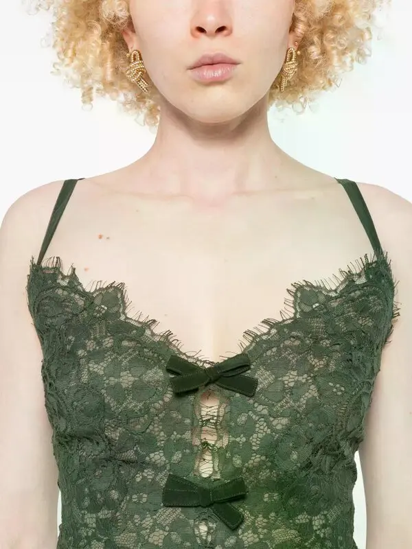 Elie Saab Floral-Lace Dress In Green - 48% Off | Editorialist