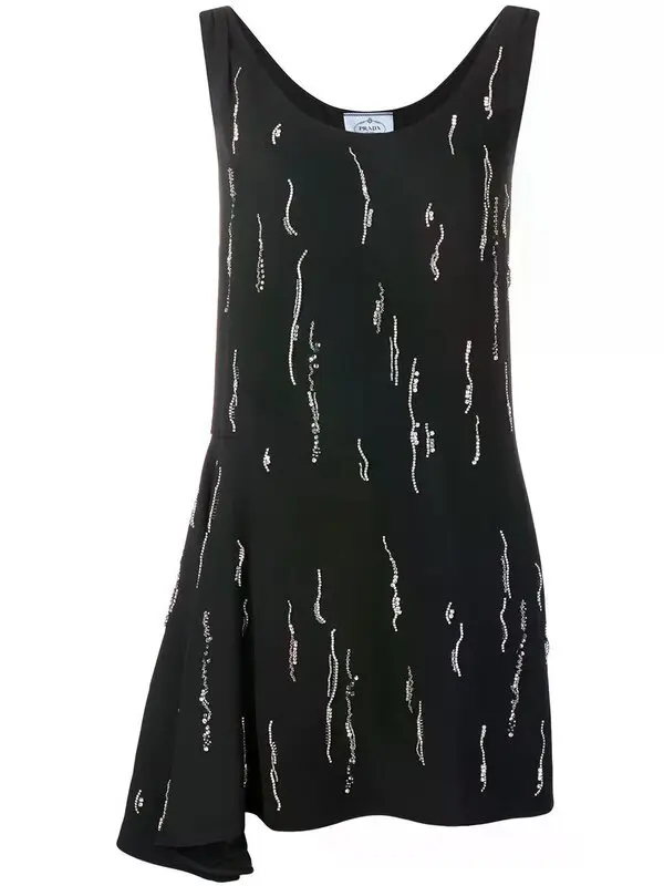 Prada Embellished Asymmetric Dress