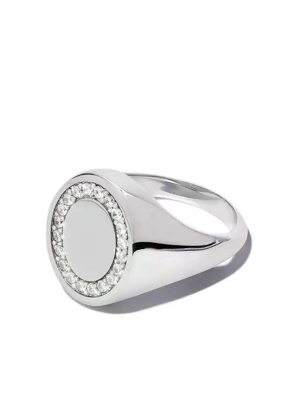 HATTON LABS Oval Topaz Signet Ring - Silver