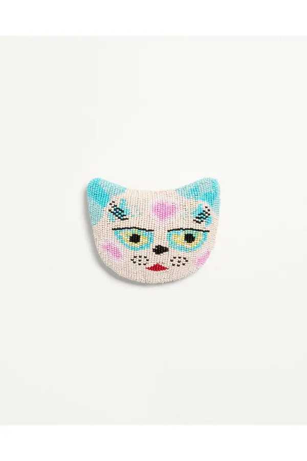 Valentino Garavani Le Chat De La Maison Jacquard Brooch - Multicolor
