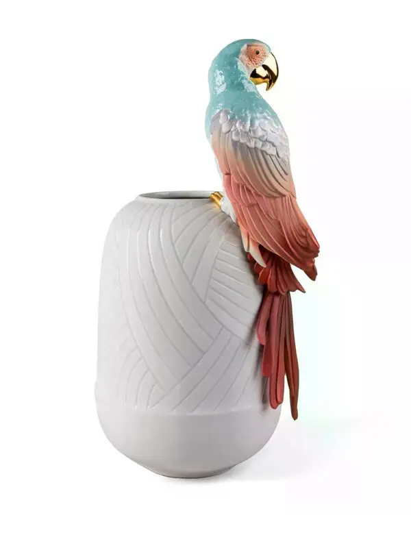 LLADRO Macaw Bird Porcelain Vase