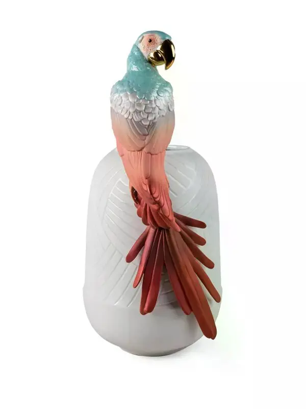 LLADRO Macaw Bird Porcelain Vase
