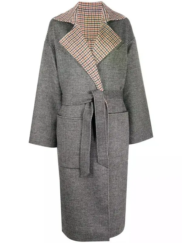 Nanushka Reversible Check Coat
