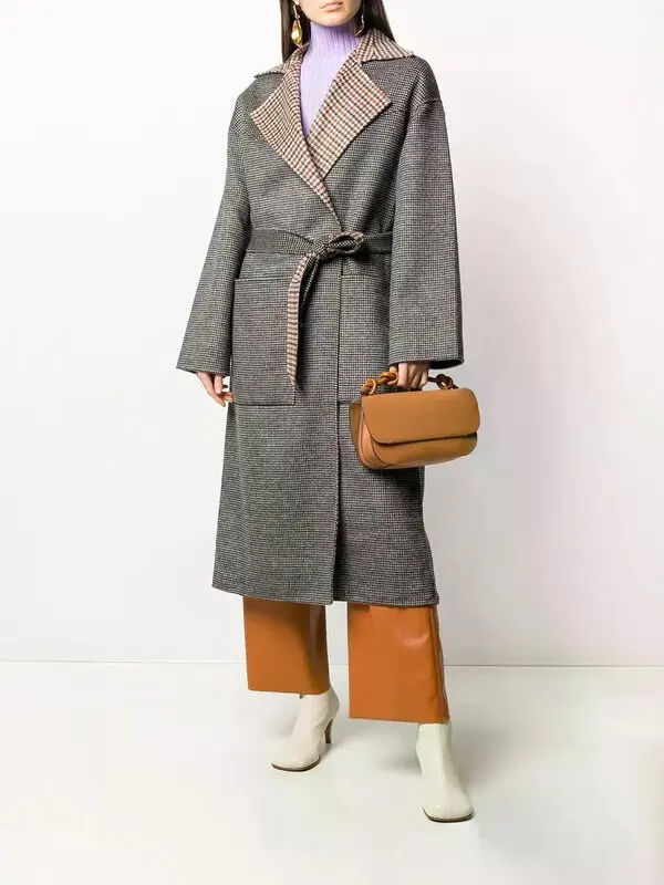 Nanushka Reversible Check Coat