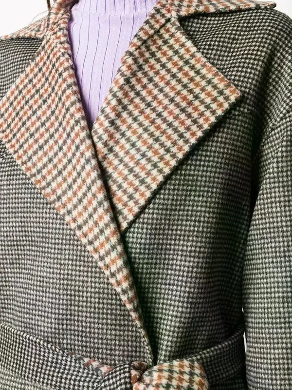 Nanushka Reversible Check Coat