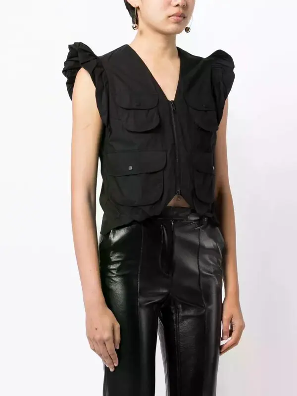 JNBY Ruffled-sleeve Cotton Blouse